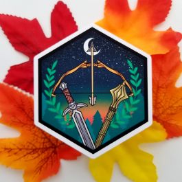 D20 Dungeons and Dragons Weapons Dice Sticker